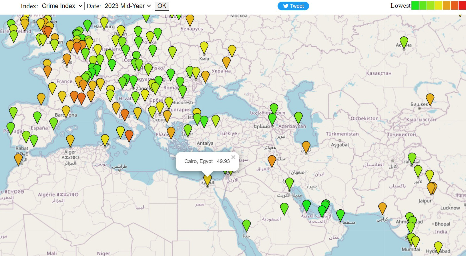 Farlige nabolag og områder å unngå i Kairo